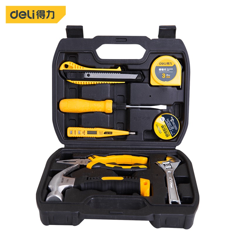 Jual Deli Household Tool Kits / Set Perkakas Pertukangan 8 pcs/set ...