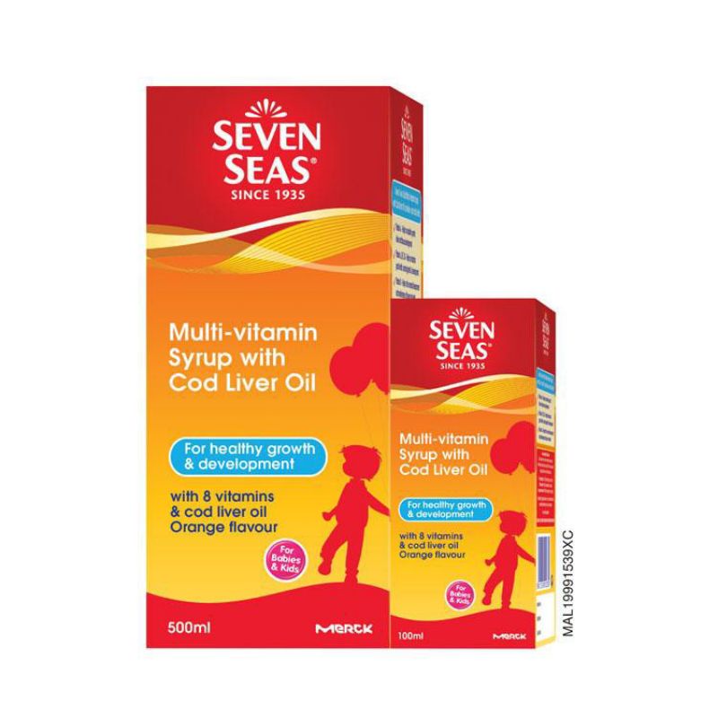 Jual Seven Seas Multivitamin Syrup With Cod Liver Oil 500+100ML ...