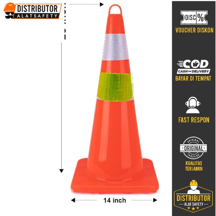 Jual Traffic Cone Rubber Base Orange Trafficone Kerucut 70cm | Shopee ...