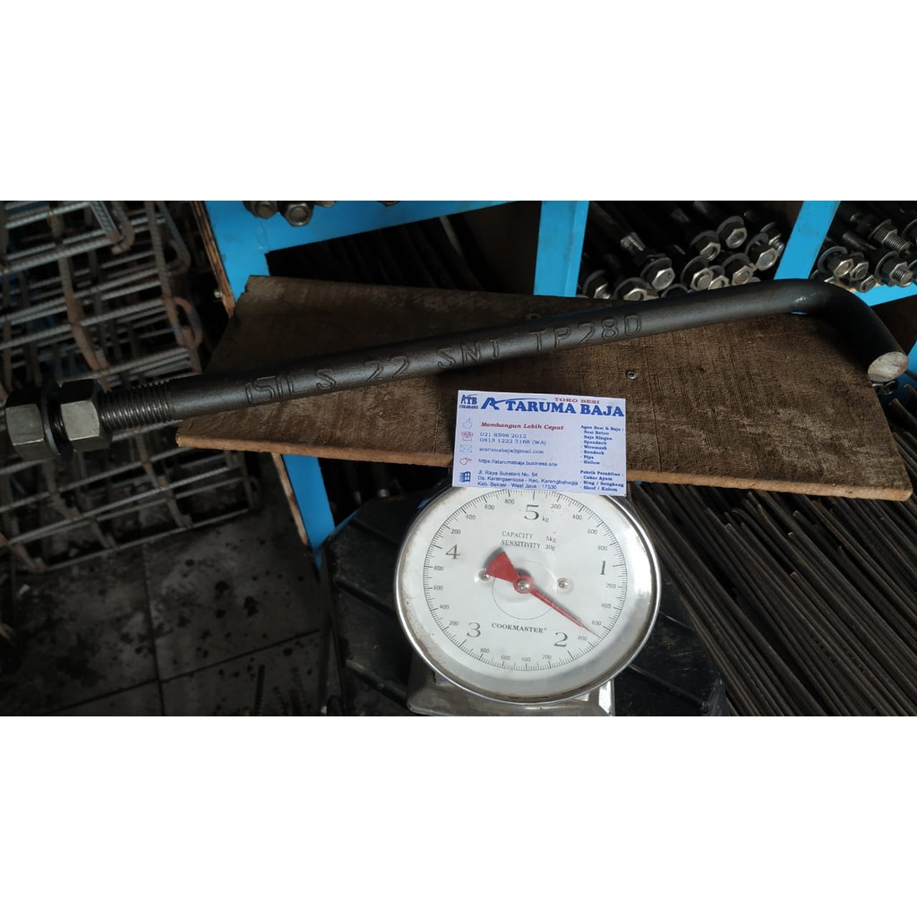 Jual Angkur Beton M22 x 500 mm - Angkur Besi 7/8" x 50 cm - Angkur L ...