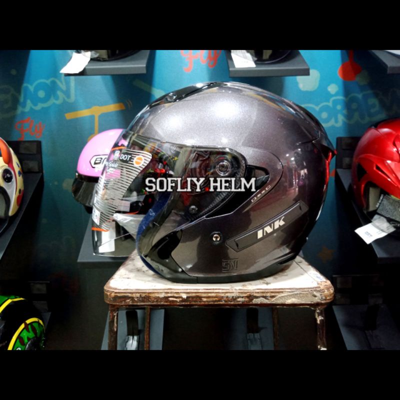 Jual HELM INK METRO 2 SOLID GUNMETAL HALF FACE l INK METRO SOLID BLACK ...