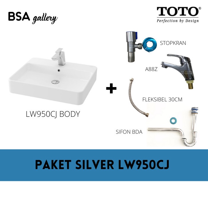 Jual WASTAFEL TOTO LW950CJ SET PAKET SILVER / LW 950 CJ / WASHTAFEL ...