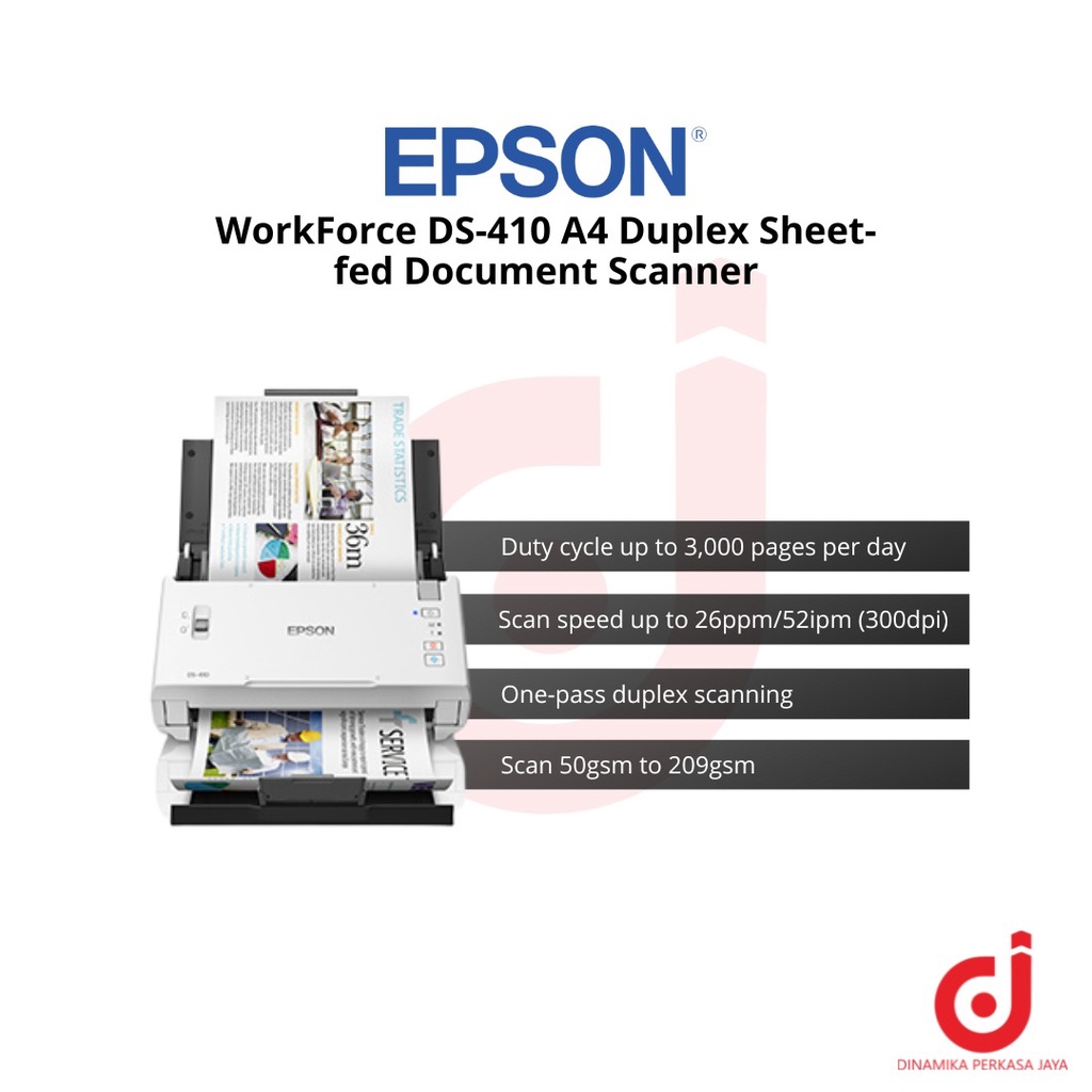 Jual SCANNER EPSON WORKFORCE DS-410 A4 SCAN DUPLEX | Shopee Indonesia