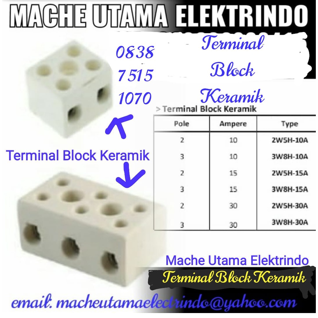 Jual TERMINAL BLOCK KERAMIK PUTIH | Shopee Indonesia