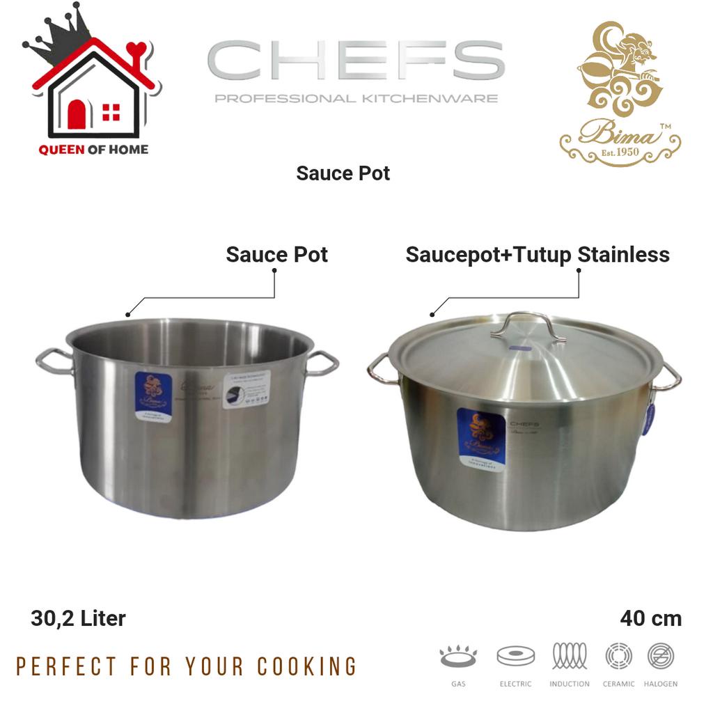 Jual Bima Chefs Sauce Pot 40cm Panci Resto Sus 304 Panci Induksi ...