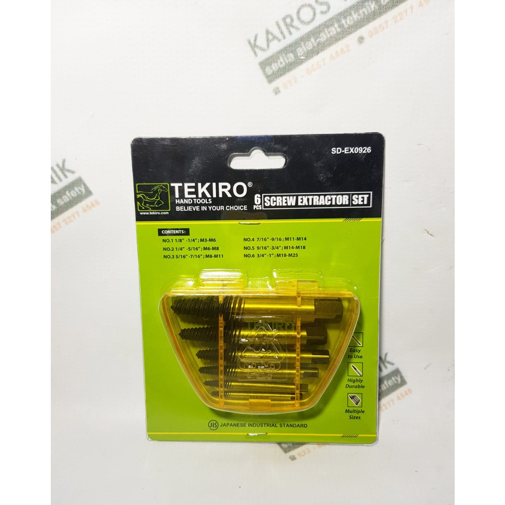 Jual TEKIRO 6 PCS HAND TAP BALIK SET SCREWDRIVER EXTRACTOR SET SD ...