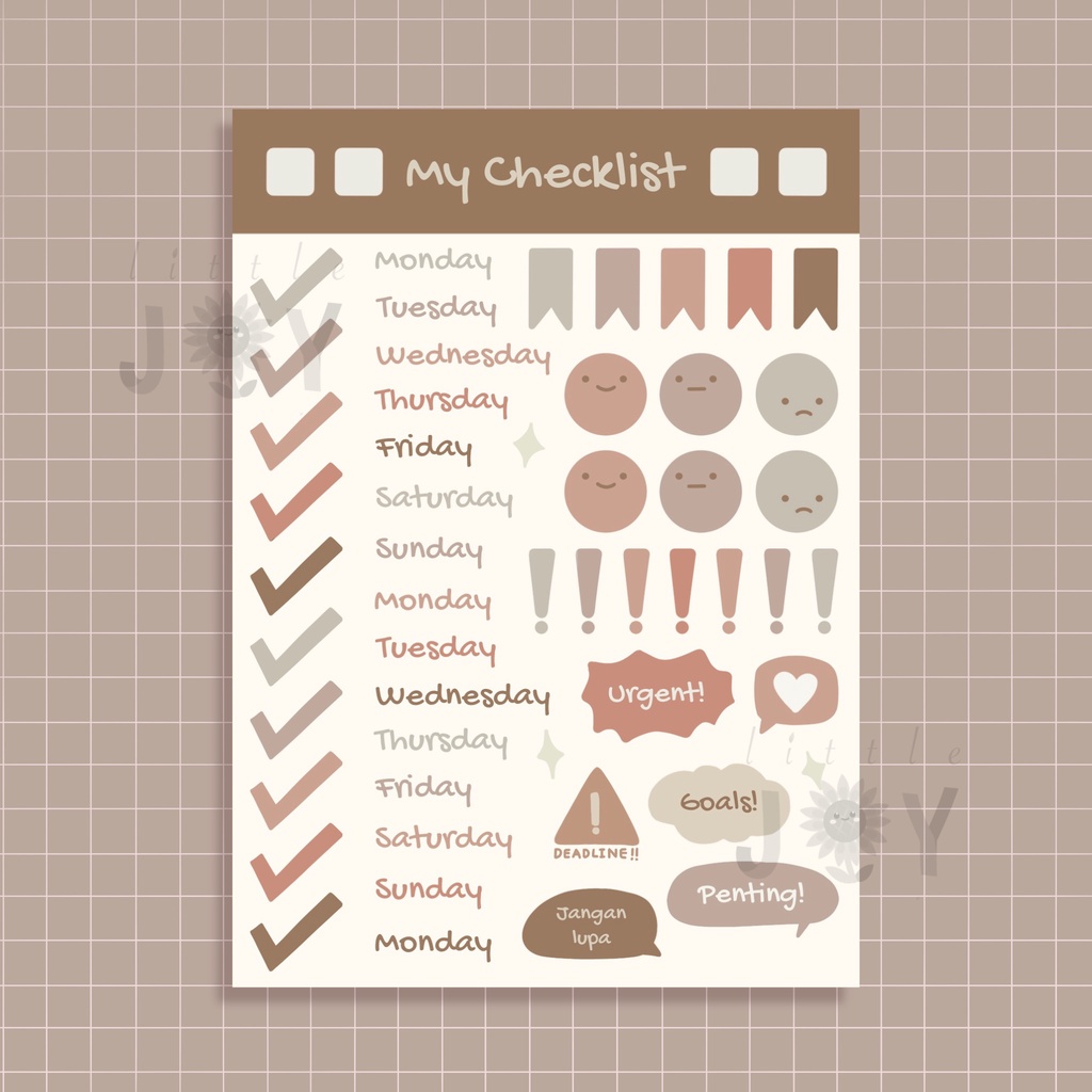 Jual My Daily Checklist - Stiker Journaling | Shopee Indonesia