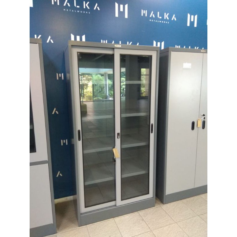 Jual lemari arsip besi pintu sliding kaca TOP pintu geser kaca ...