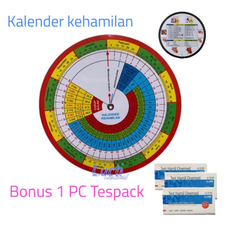 Jual kalender kehamilan Bulat penghitungan masa kehamilan + 1 pcs ...
