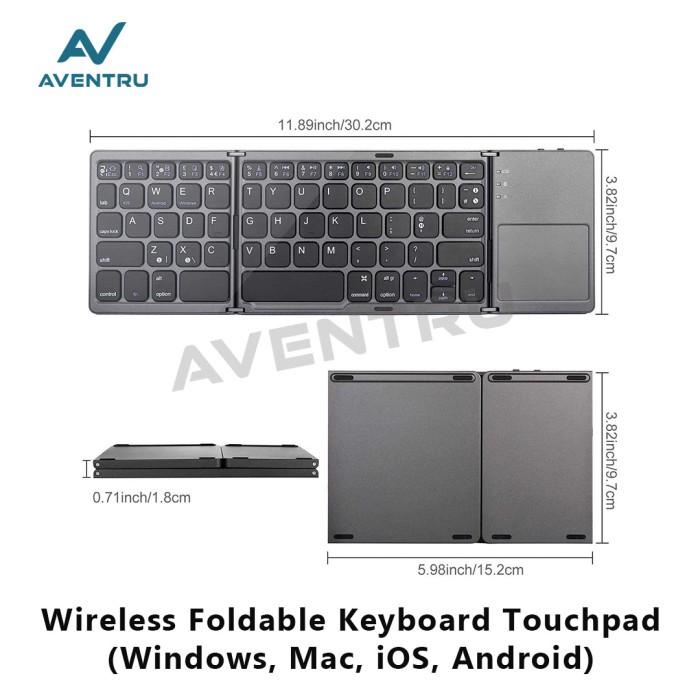Jual Wireless Bluetooth Foldable Keyboard Touchpad Windows Mac Ipad ...