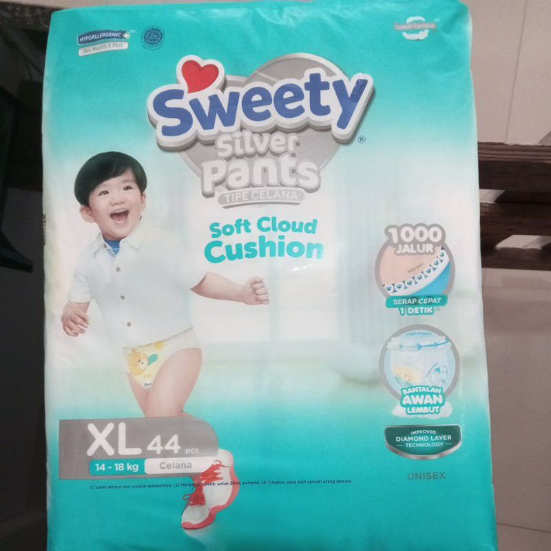 Jual SWEETY FIT PANTS SILVER XL 44 kemasan baru | Shopee Indonesia