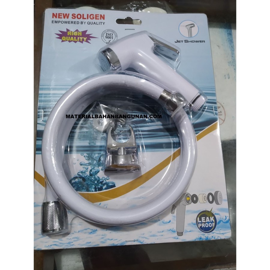 Jual Shower Bidet Soligen Selang Semprotan Toilet WC Closet duduk Putih Depok Jet Shower Cebok ...