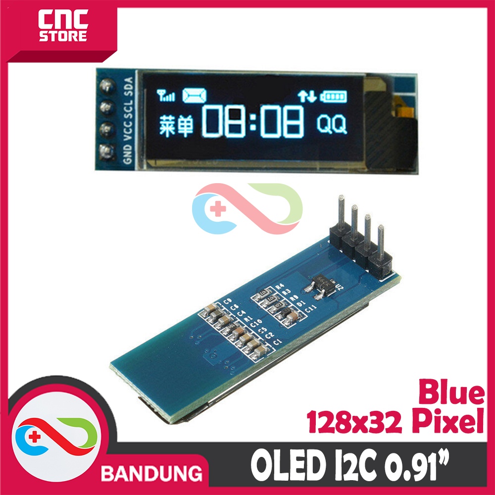 Jual OLED DISPLAY 0.91" INCH 128X32 LCD SCREEN BLUE | Shopee Indonesia
