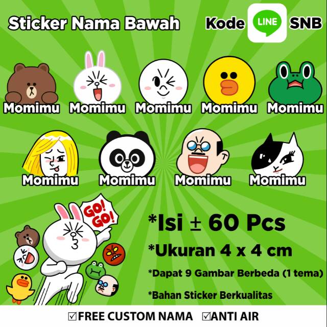 Jual Stiker/Sticker/Label Nama Bawah Anak/Remaja/Dewasa Custom Motif ...