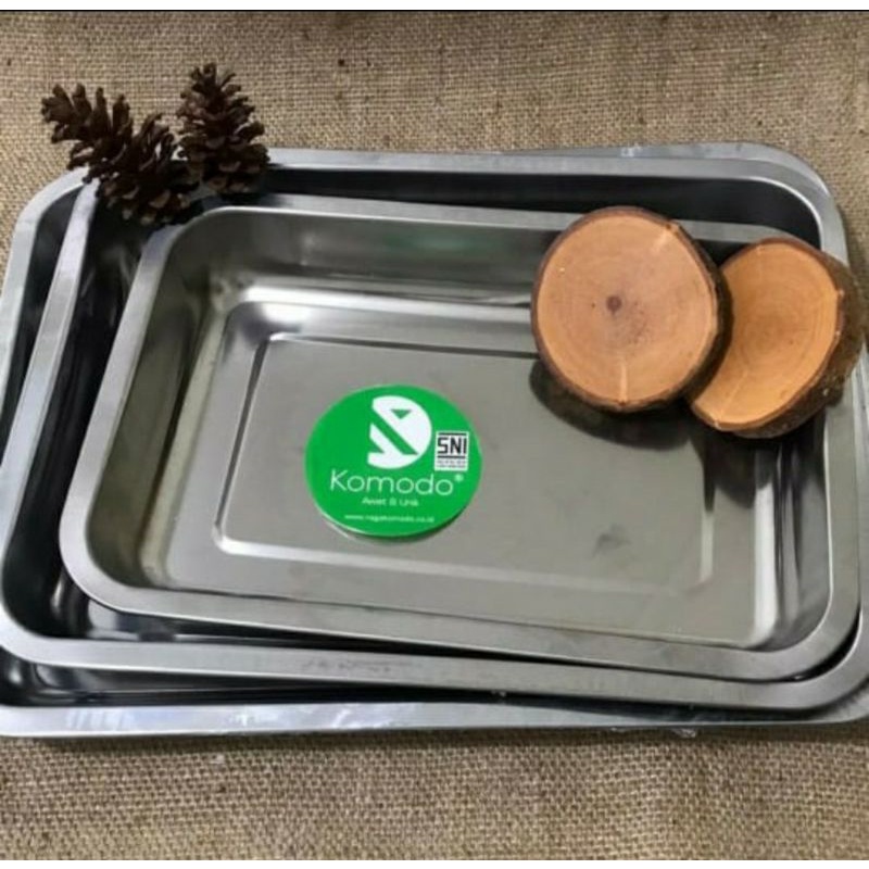 Jual Nampan Baki Stainless Tebal Ukuran 30x40cm Tinggi 5cm Besar ...