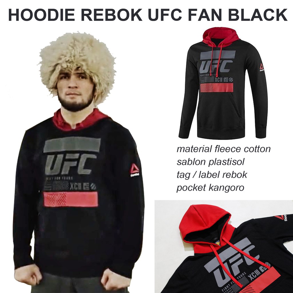 Jual JAKET HABIB NURMAGOMEDOV HOODIE JUMPER UFC REEBOK FAN BLACK ...