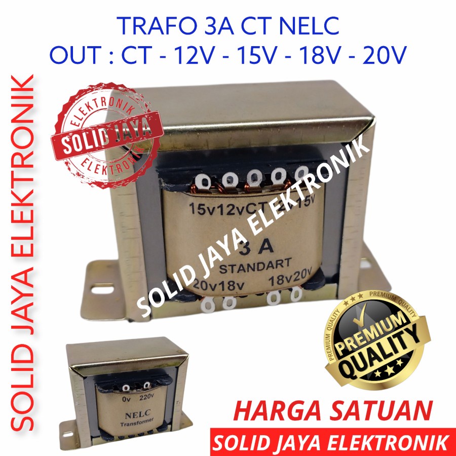 Jual TRAVO TRAFO 3A CT 12V 15V 19V 20V CT NELC KOTAK 3 A AMPER 12 15 19 ...