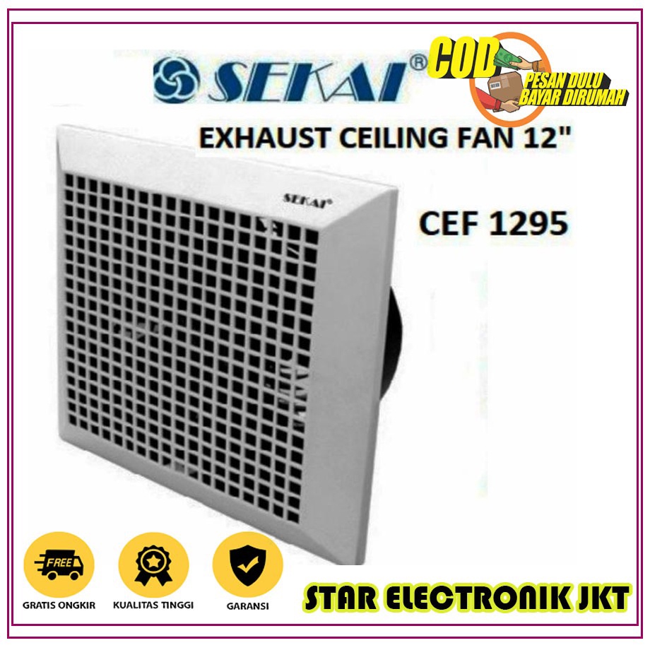 Jual EXHAUST FAN CEILING PLAFON SEKAI CEF 1295 12 INCH | Shopee Indonesia