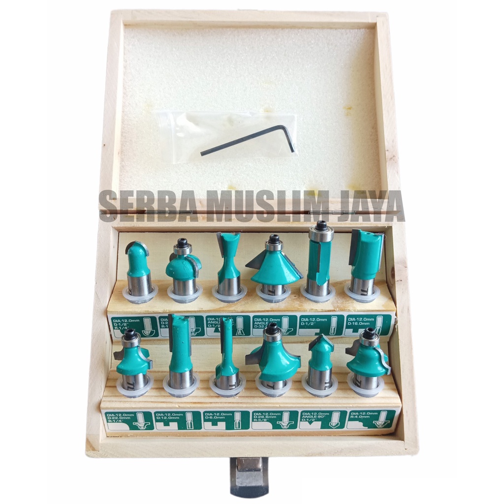 Jual Mata Profil Kayu 1 Set 12pcs 12mm TOTAL TACSR2121 / Router Bit 1 ...