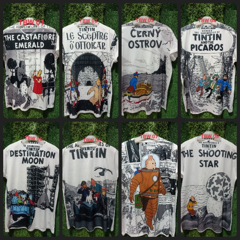 Jual KAOS TIN TIN, Tintin series 01-08 DS , Kaos BANGKOK, KAOS comic ...
