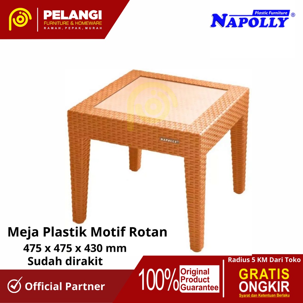 Jual Meja Napolly MTR 475 Kaca | Meja Plastik Bagian Atas Kaca | Meja ...