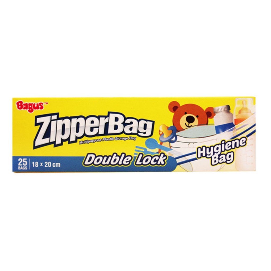 Jual BAGUS - Double Lock Zipper Bag 18 x 20 cm | Shopee Indonesia