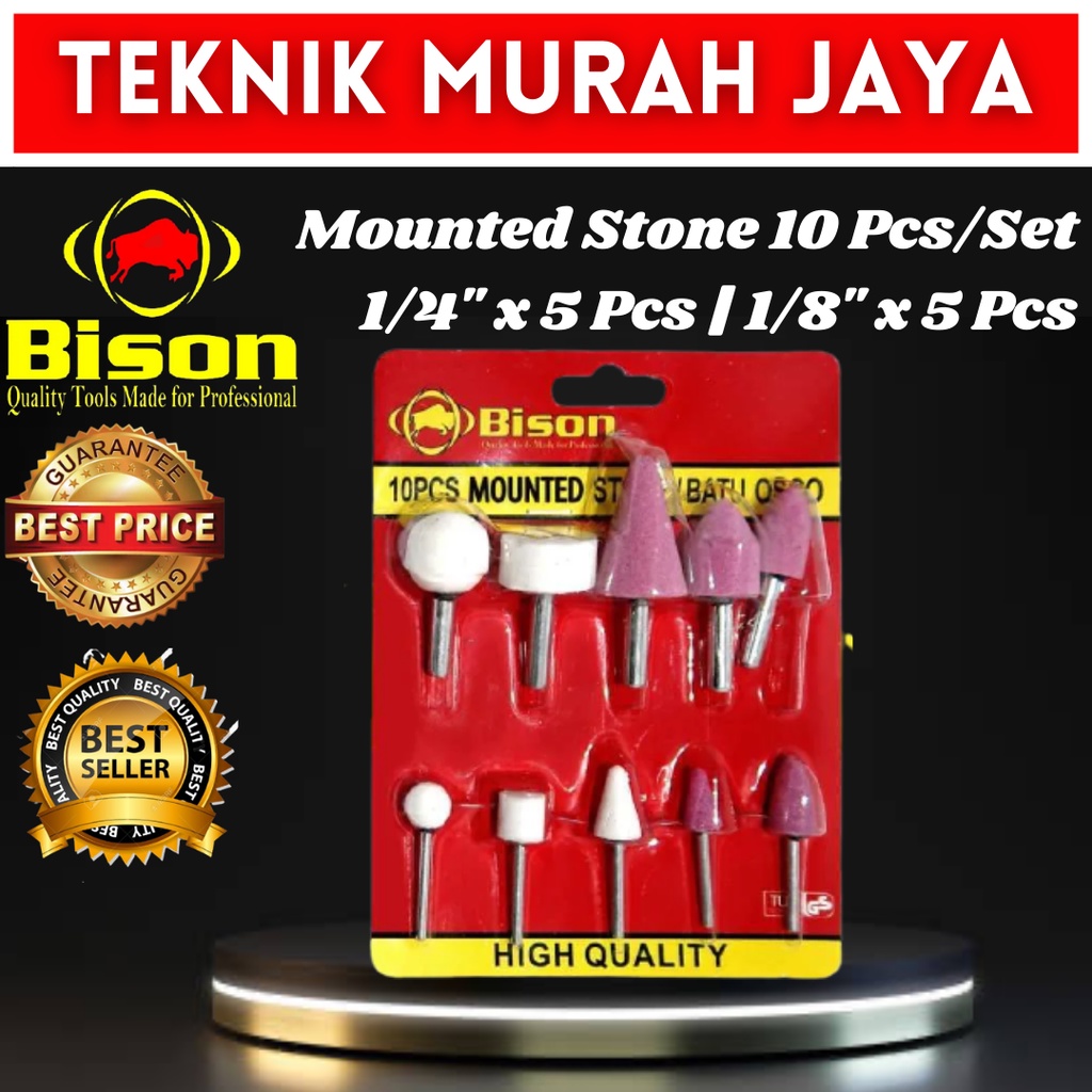 Jual BISON 10 PCS SET BATU OSCO MATA BOR BATU GERINDA BOTOL MOUNTED ...