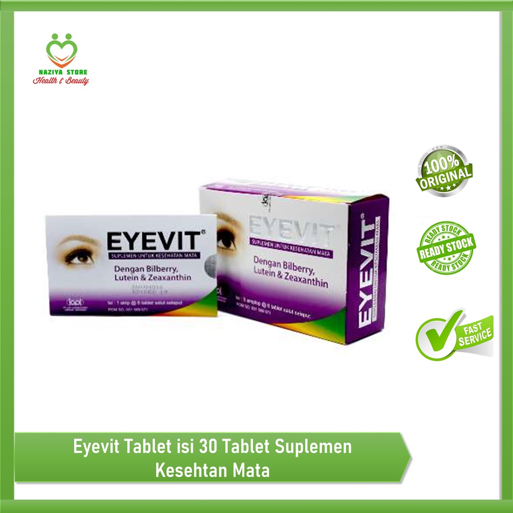 Jual EYEVIT 30 tablet (1 box) Vitamin mata minus terbaik terlaris Isi ...