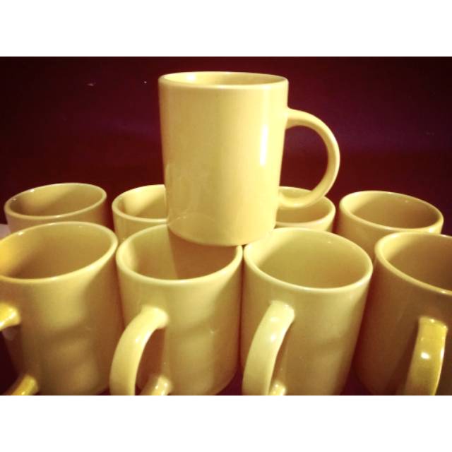Jual Gelas keramik warna kuning | Shopee Indonesia