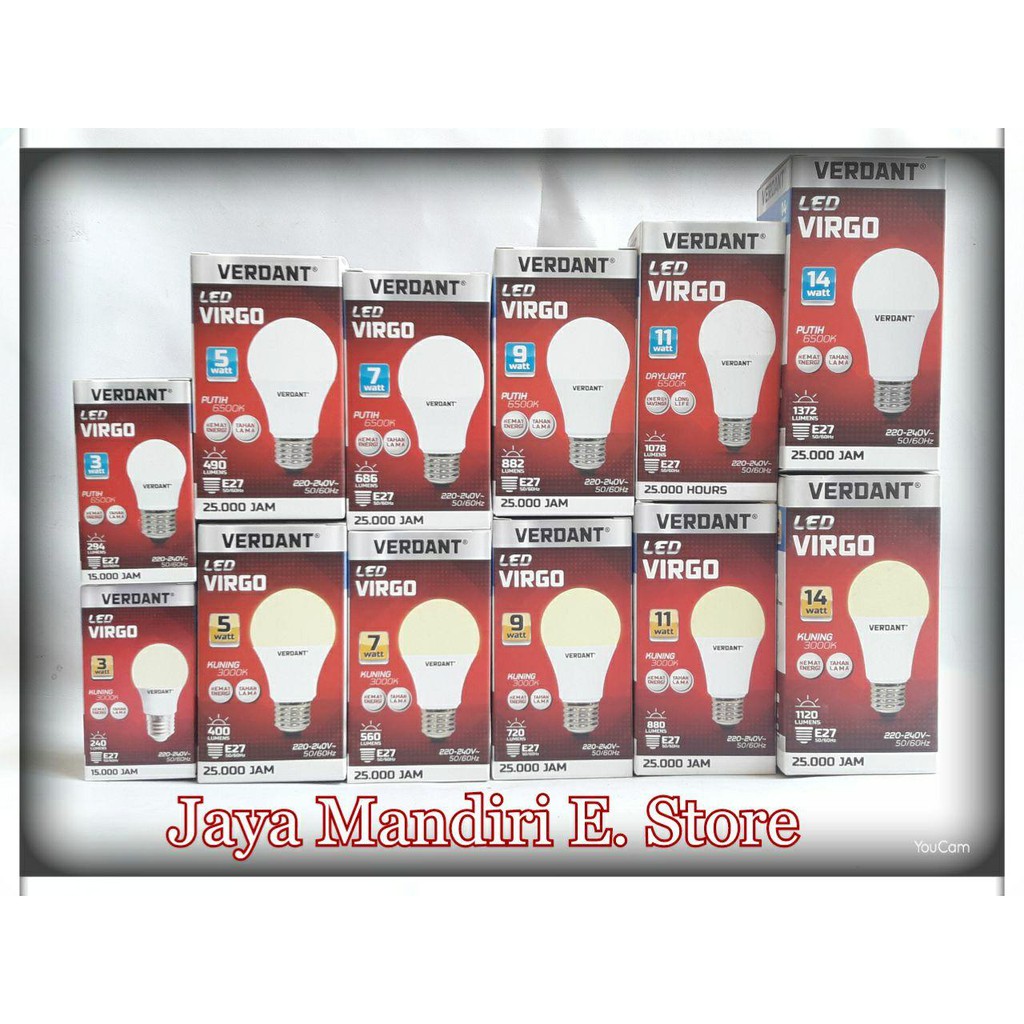 Jual LED Verdant Virgo 3w 5w 7w 9w 11w 14w Putih / Kuning 3 5 7 9 11 14 Watt Bergaransi dan SNI ...
