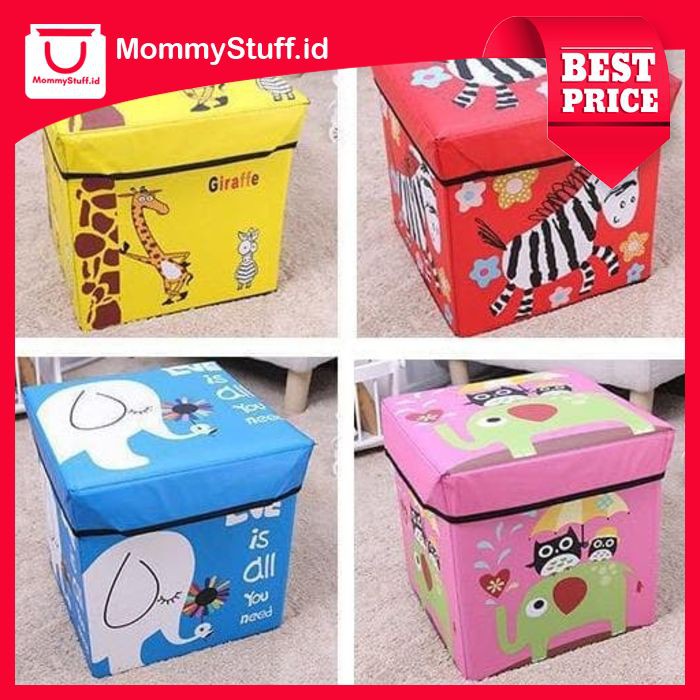 Jual MOS222 Animal Storage box Tempat Mainan Majalah kursi organizer ...