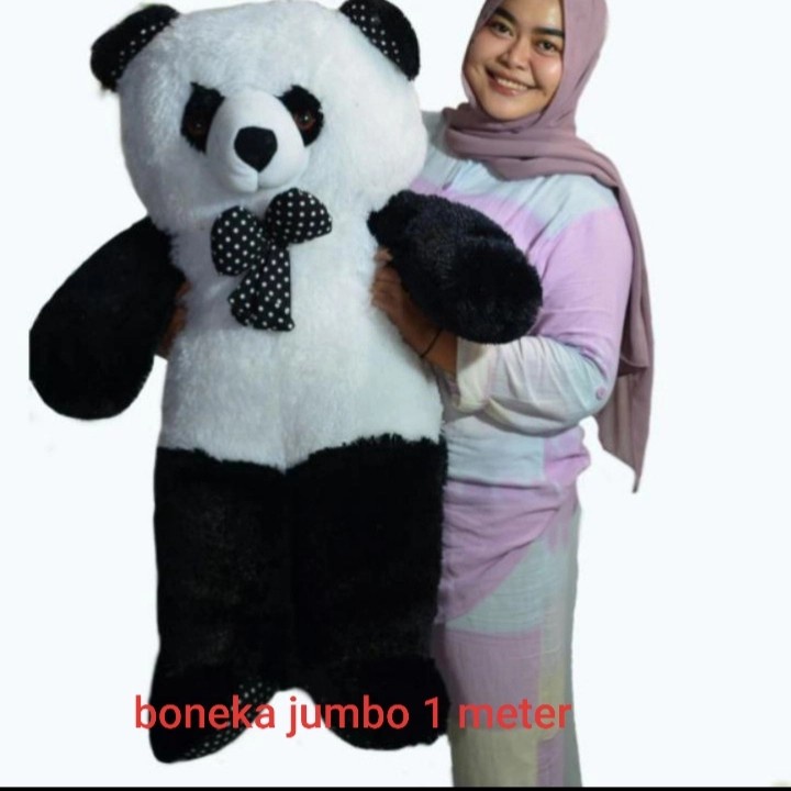 Jual Boneka Panda Super Jumbo 1 meter / Boneka Beruang Teddy Bear 100cm ...