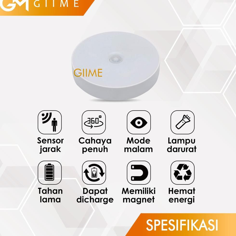 Jual S3dang discon LAMPU CHARGER SENSOR OTOMATIS BENTUK BULAT 500MAH ...