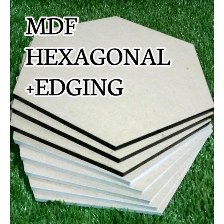 Jual Mdf hexagonal 6mm sdh lapisan pinggir murrah | Shopee Indonesia