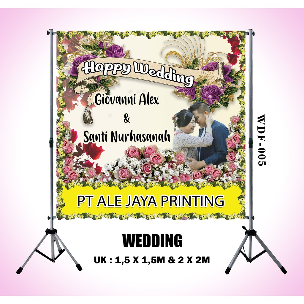 Jual KARANGAN BUNGA WEDDING DIGITAL PRINTING TRIPOD BACKDROP WD3 ...