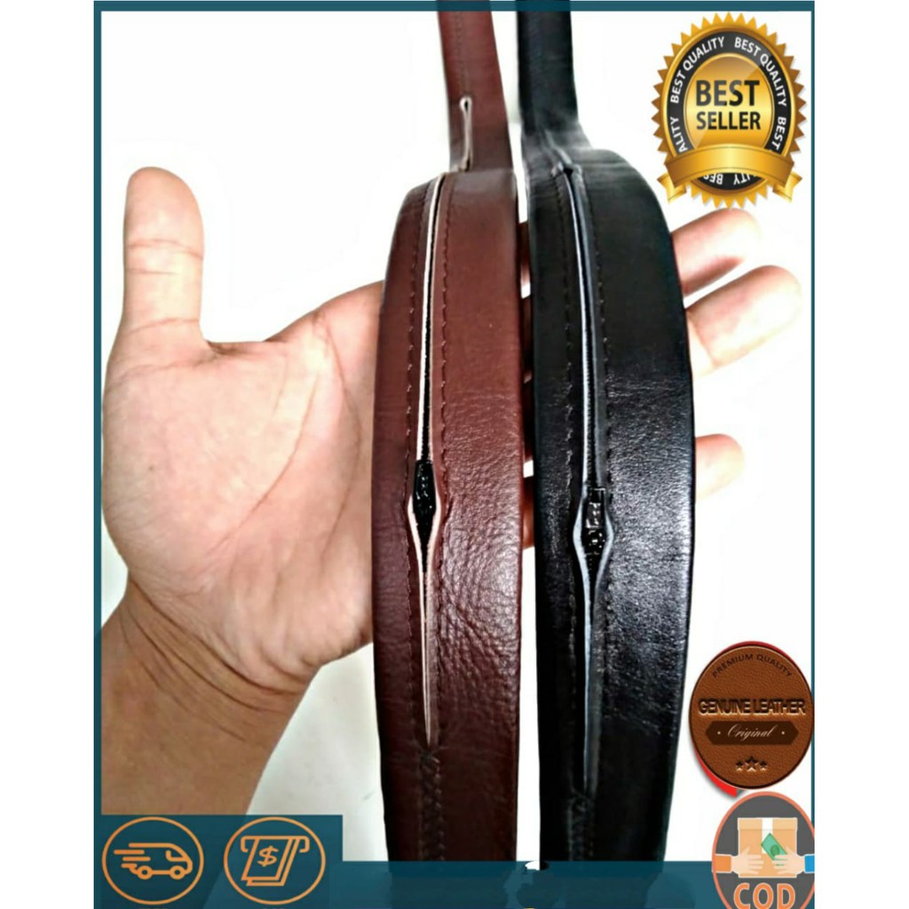 Jual Ikat Pinggang Resleting Kulit asli Panjang - Sabuk Pria Risleting ...