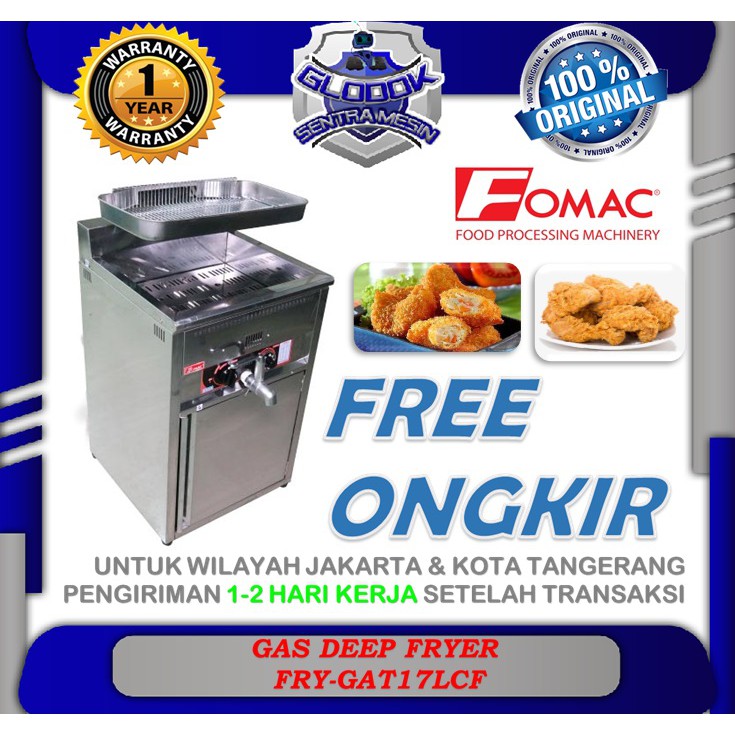 Jual Gas Deep Fryer Penggorengan Makanan FRY-GAT17LCF FOMAC | Shopee ...