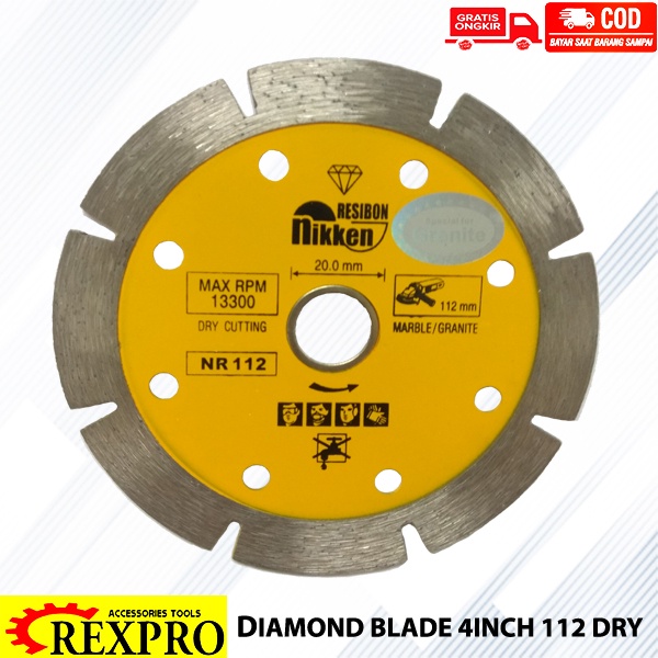 Jual DIAMOND BLADE 4 INCH 112 DRY / DIAMOND BLADE MATA POTONG GRANIT ...