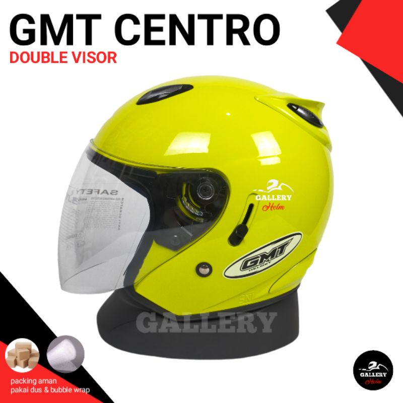 Jual HELM GMT DIVO YELLOW LEMON | HELM HALF FACE DOUBLE VISOR | Shopee ...