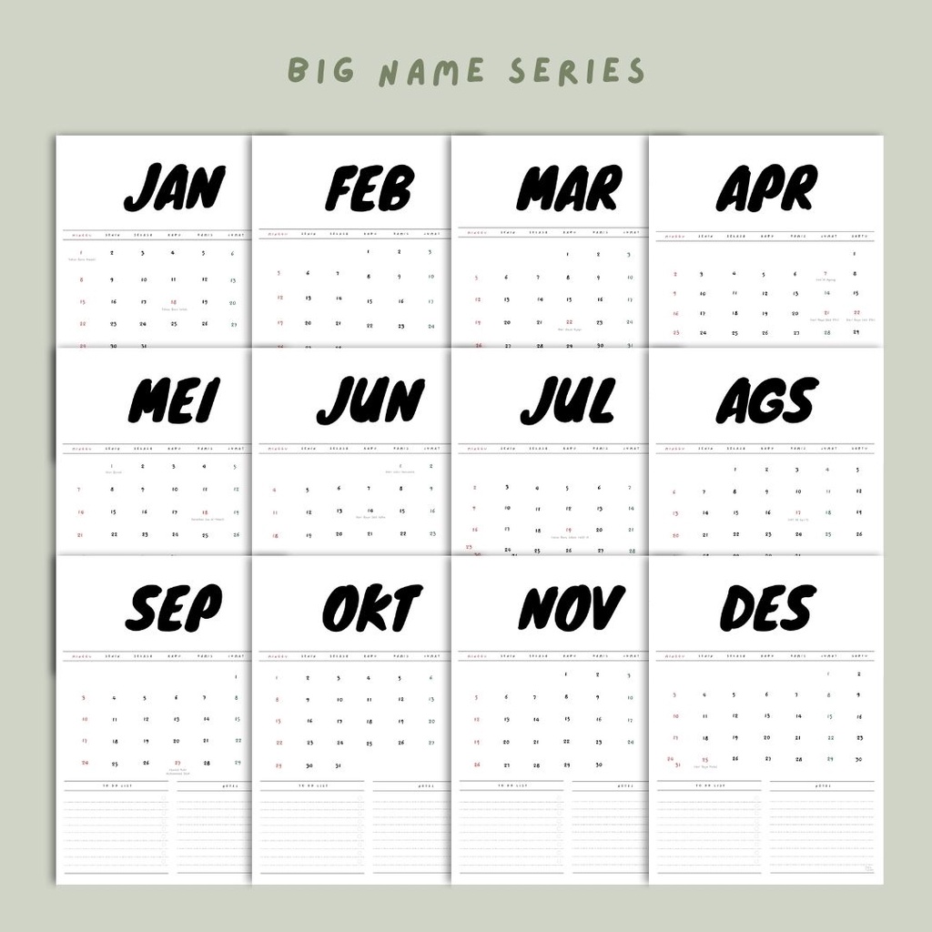 Jual Kalender Meja 2024 / 2025 Solucine A5 - Kalender Aesthetic 2024 / ...