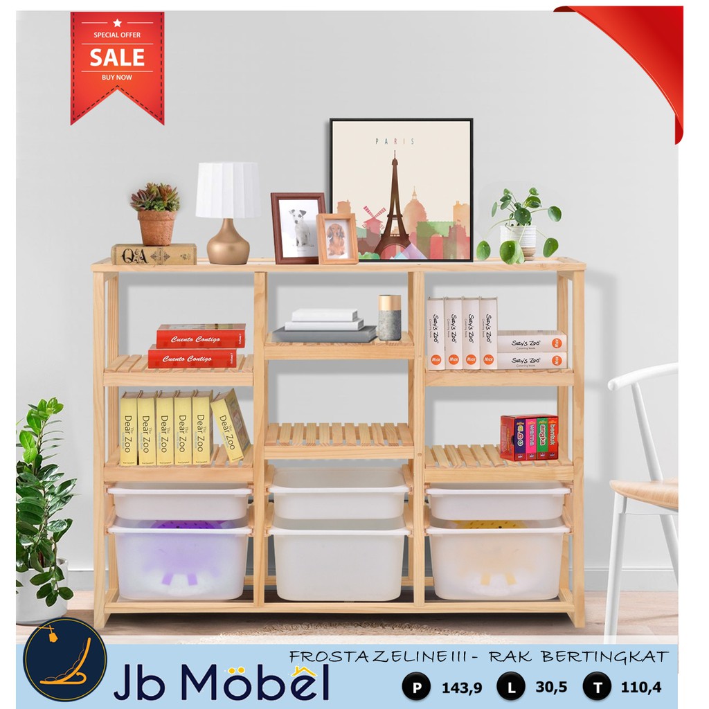 Jual Rak Penyimpanan rak Mainan Serbaguna Kayu Solid desain Minimalis ...