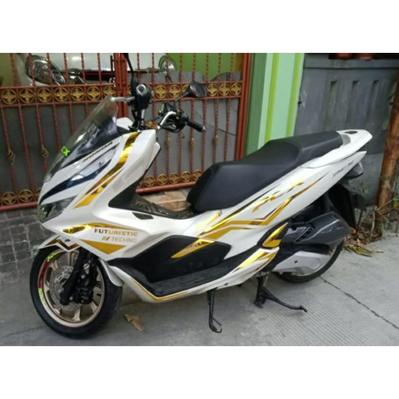 Jual Sticker Stiker Striping PCX 150 Lis Laser Chrome Variasi kuning ...