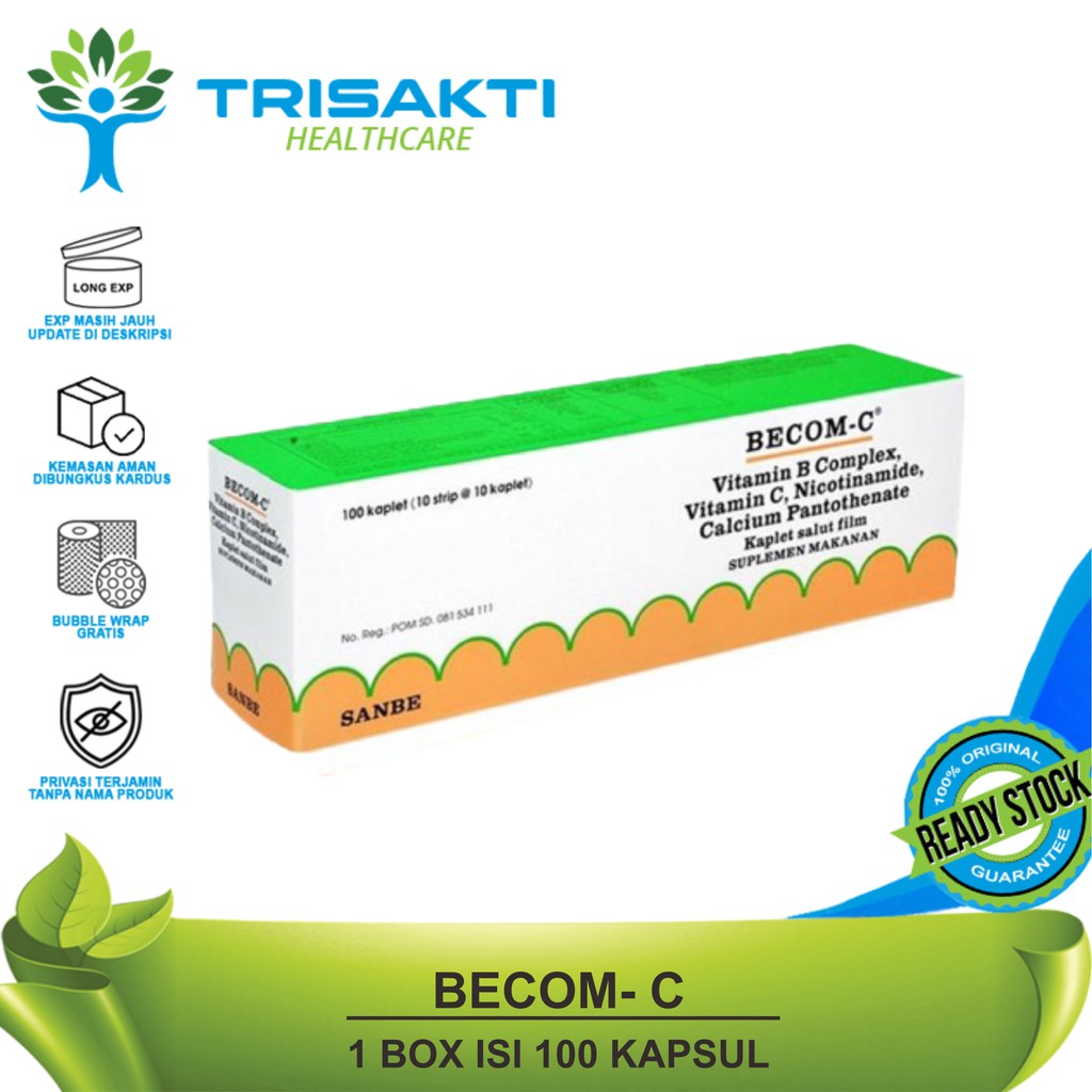 Jual BECOM -C TABLET MULTIVITAMIN C , B KOMPLEX - FOOD SUPLEMENT DAYA ...