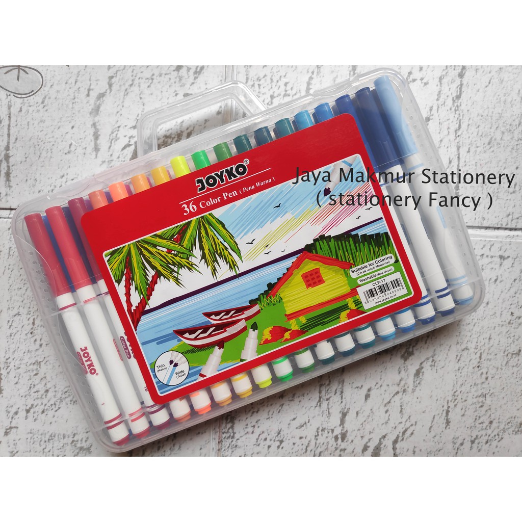 Jual Pen warna color pen joyko washable set 36 warna CLP-17 | Shopee ...