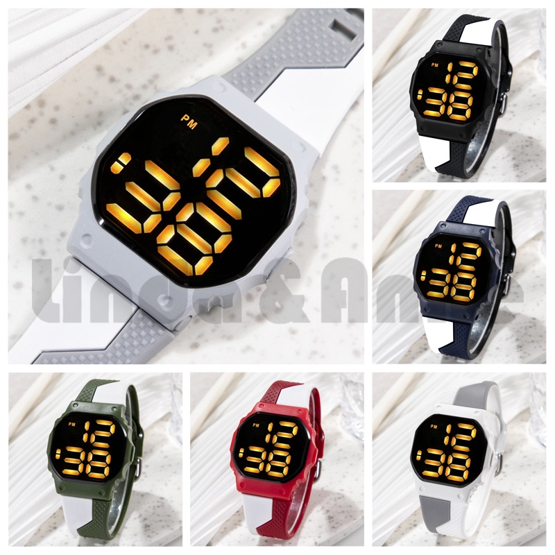 Jual Jam Tangan Wanita Dan Pria Rubber Digital Led Electronic Watch ...