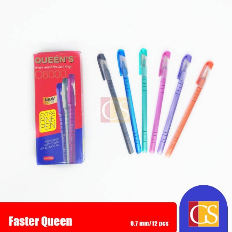 Jual Pulpen hitam Queen's C6000 Faster (1 pcs) | Shopee Indonesia
