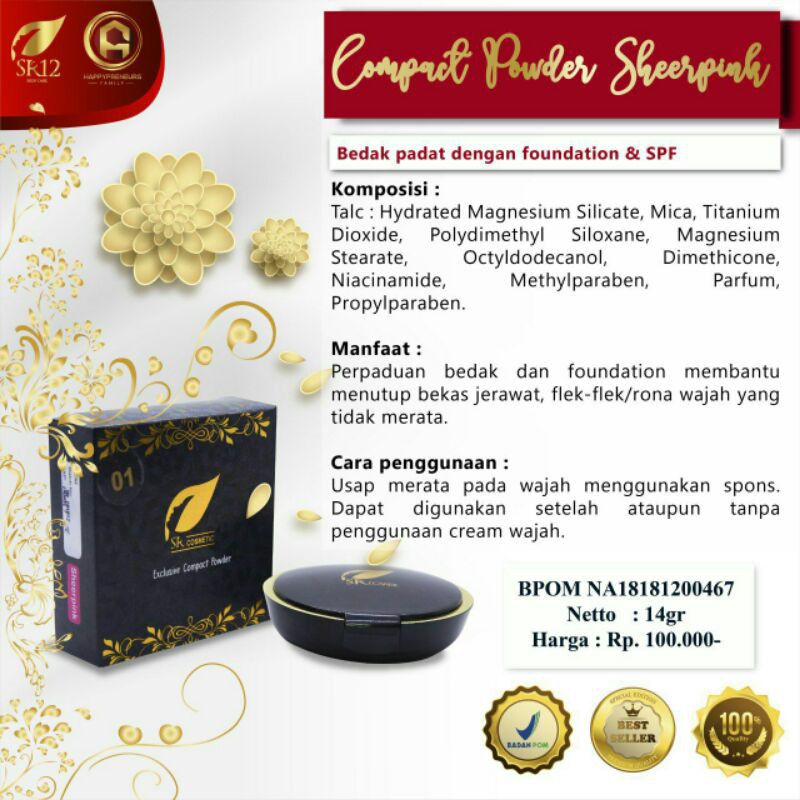 Jual BEDAK PADAT / EXCLUSIVE COMPACT POWDER SR12/BEDAK ANTI LUNTUR ...