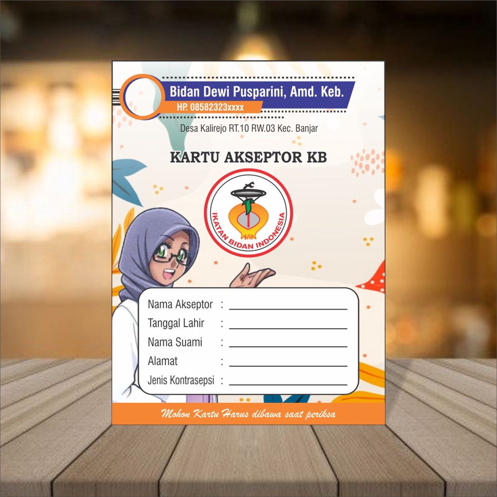 Jual KARTU AKSEPTOR KB MURAH / KARTU KB / BUKU KB / KB (100 lbr ...