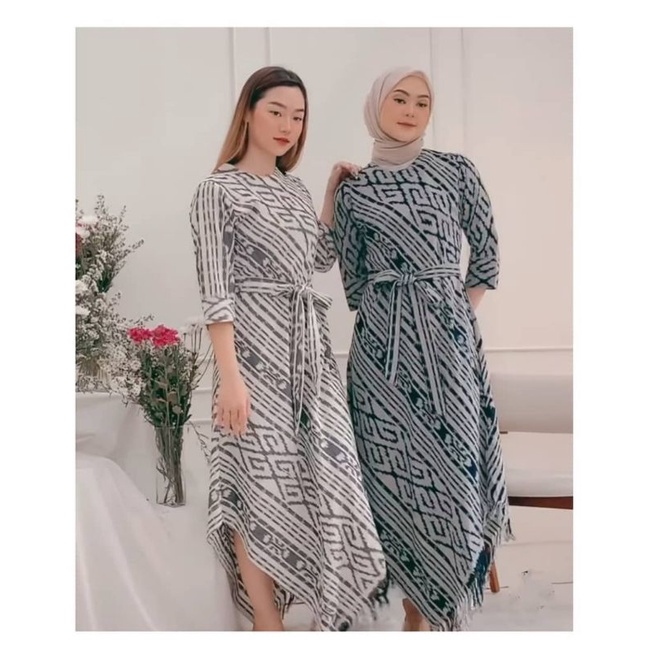 Jual gamis tenun Lancip - dress tenun - baju tenun muslimat - dress ...