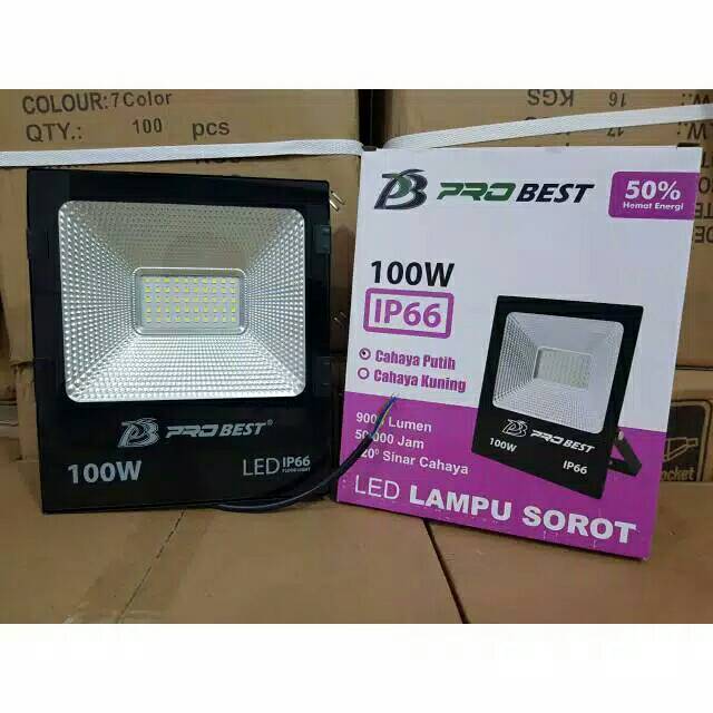 Jual LED SOROT 100W Flood Light Lampu penerangan tembak 100 watt outdoor Putih dan warm white ...